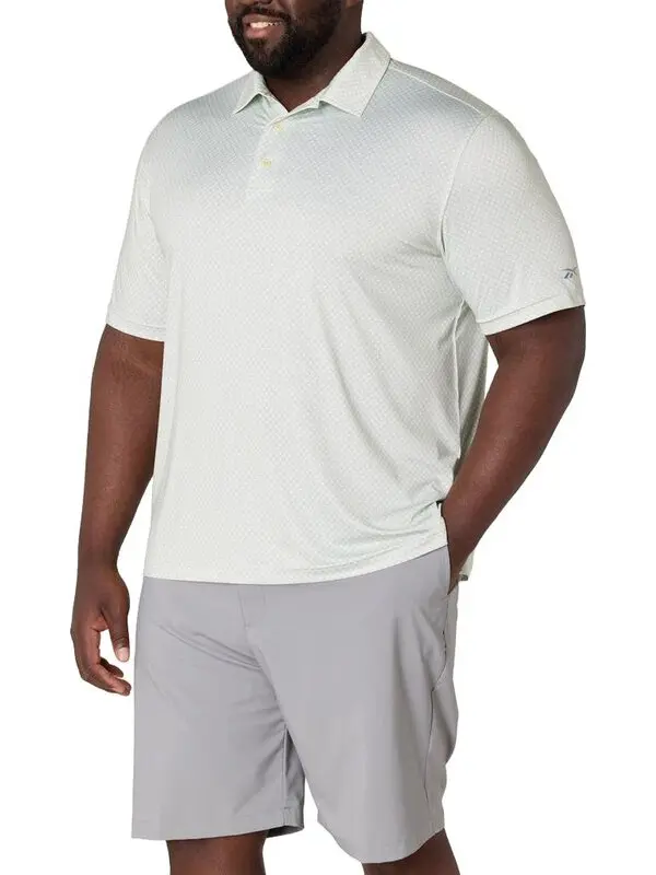 REEBOK Big & Tall Geometric Dot Performance Polo Shirt - Dew