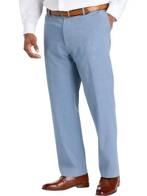OAK HILL BY DXL Big & Tall Waist-relaxer Micro Check Suit Pants - Blue