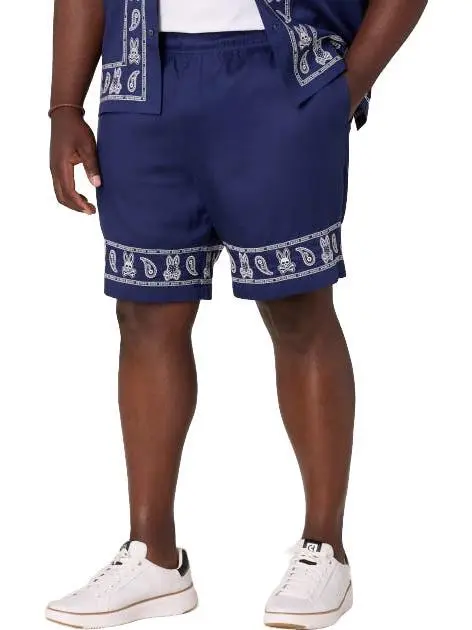 Psycho Bunny Big & Tall Luke Embroidered Shorts - Evening Blue