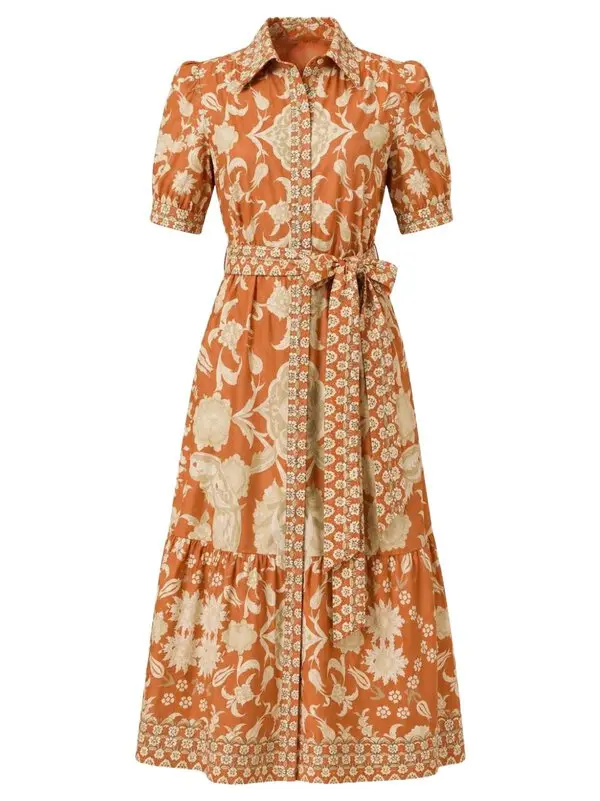 RAISHMA Linda Midi Dress - Orange