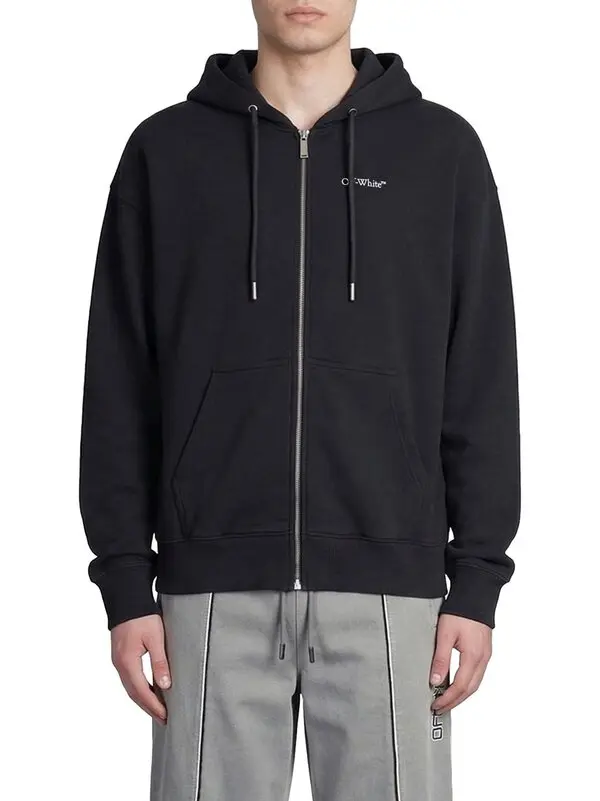 Off-White Zip-up Hoodie - Black