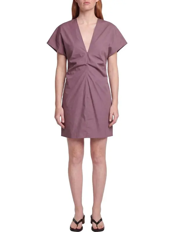 Federica Tosi V-neck Ruched Mini Dress - Violet