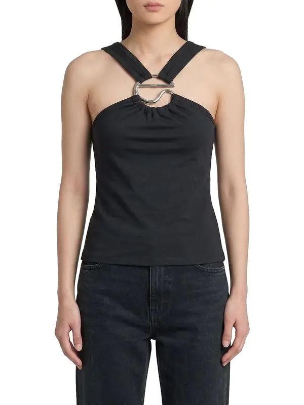 Coperni Halter Neck Top With Ring Detail - Black