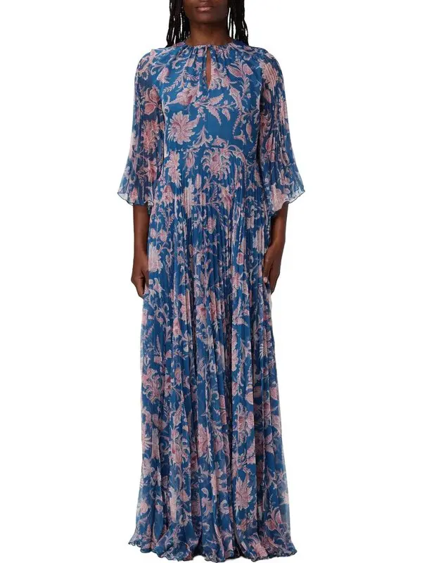 Etro Floral Print Maxi Dress - Blue