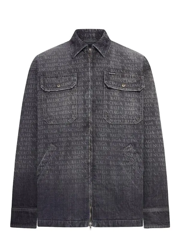 Balenciaga Logo Print Jacket - Grey