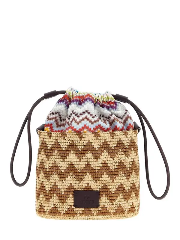 Missoni Zigzag Raffia Bucket Bag - Multicolor