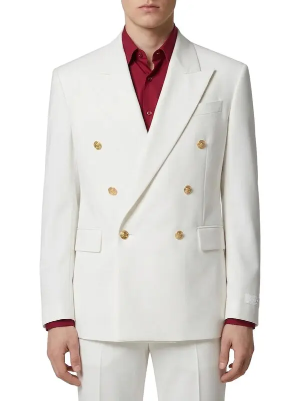 Versace Double Breasted Blazer - White