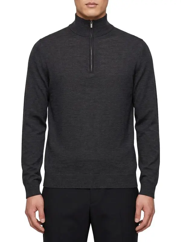 ZANONE Quarter Zip Pullover - Black