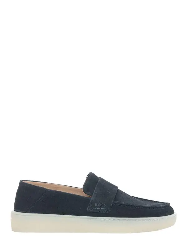 BOSS Suede Loafers With Penny Bar And Rubber Sole - Blue