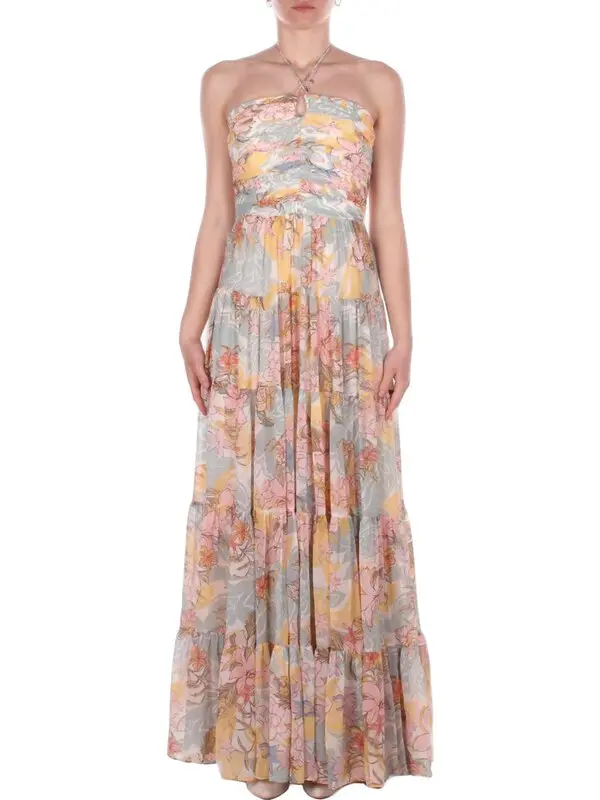 Ralph Lauren Tiered Floral Maxi Dress - Red