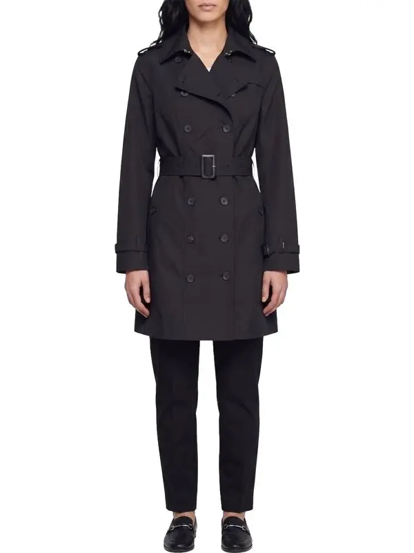 SAVE THE DUCK Belted Trench Coat - Brown
