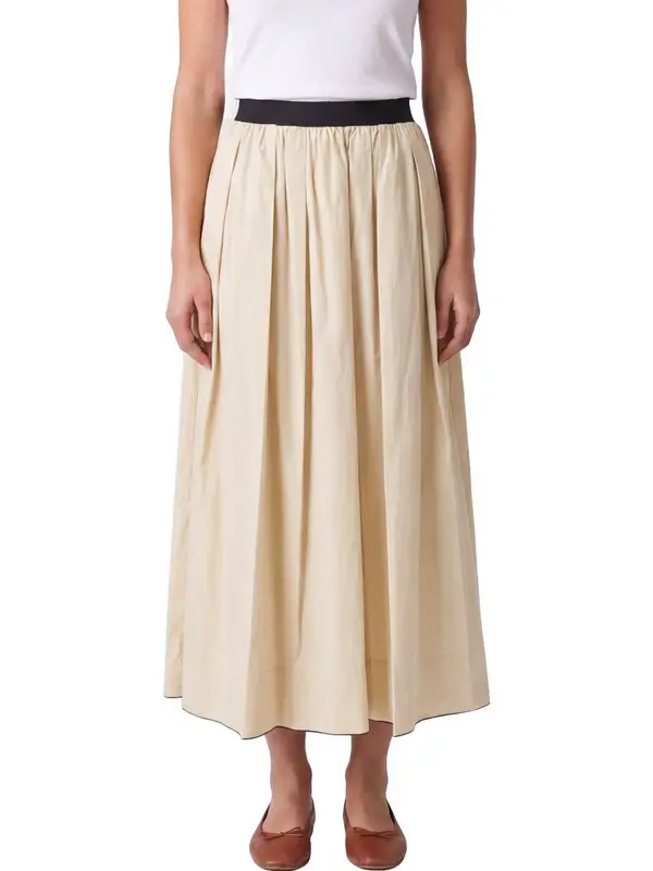 TELA Pleated Midi Skirt - Beige