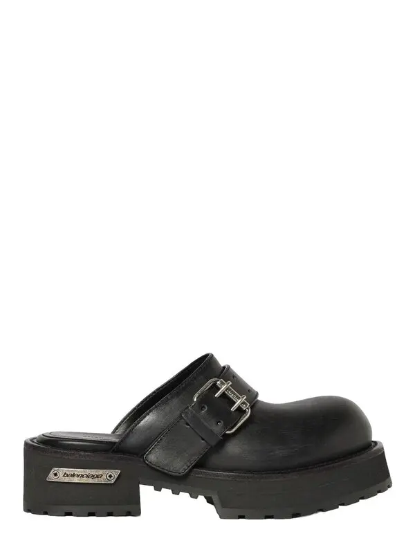 Balenciaga Buckled Clogs - Black