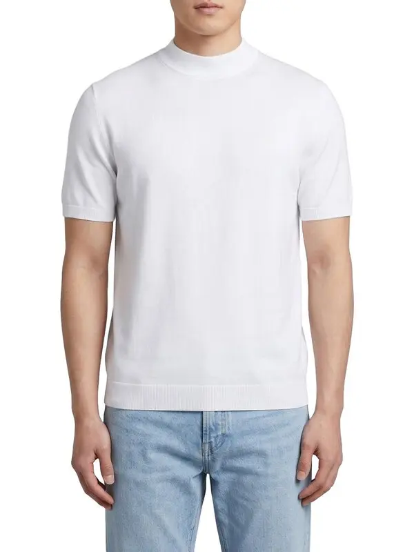 ROBERTO COLLINA High Neck Short Sleeve Knit - White