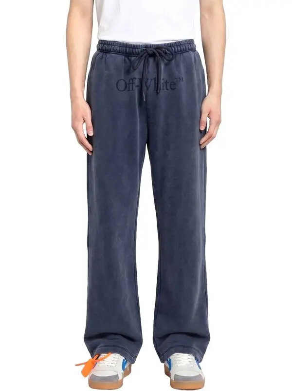 Off-White Garment Dyed Logo Track Pants - Blue