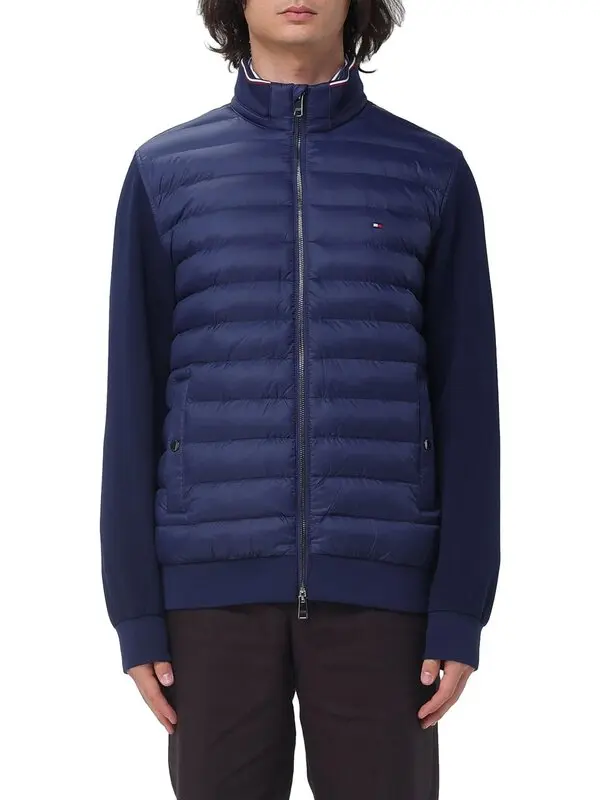 Tommy Hilfiger Puffer Jacket With Contrasting Sleeves - Blue
