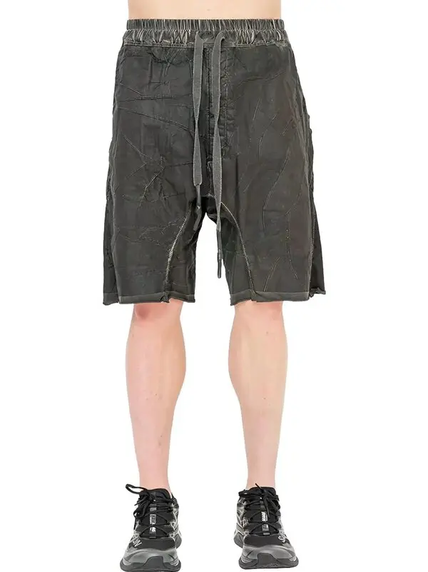 ISAAC SELLAM EXPERIENCE Charcoal Decontracte Fracture Shorts - Grey