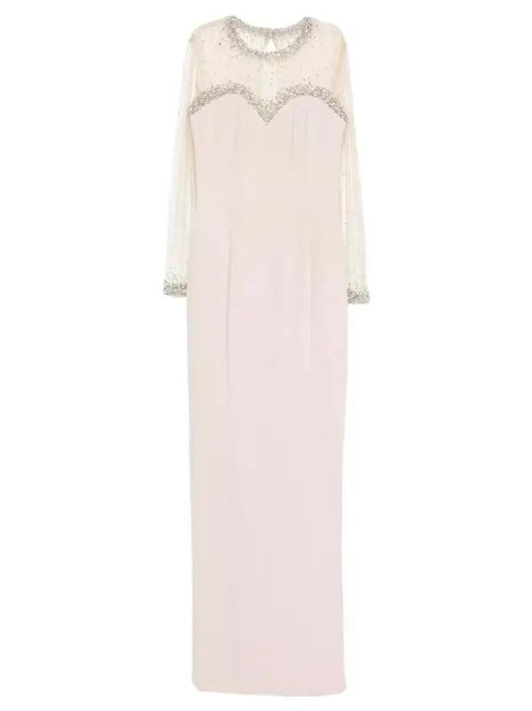 JEAN-LOUIS SABAJI Crystal-embellished Crepe Gown - Pink