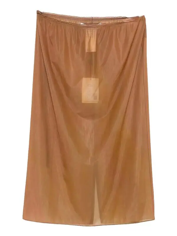 Carven Sheer Elasticated Waist Midi Skirt - Brown