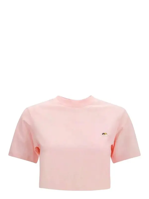 Fiorucci Angels Patch Cropped T-shirt - Pink