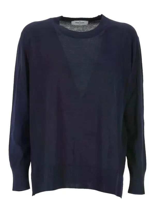 GRAN SASSO Fine-knit Cardigan Top - Blue