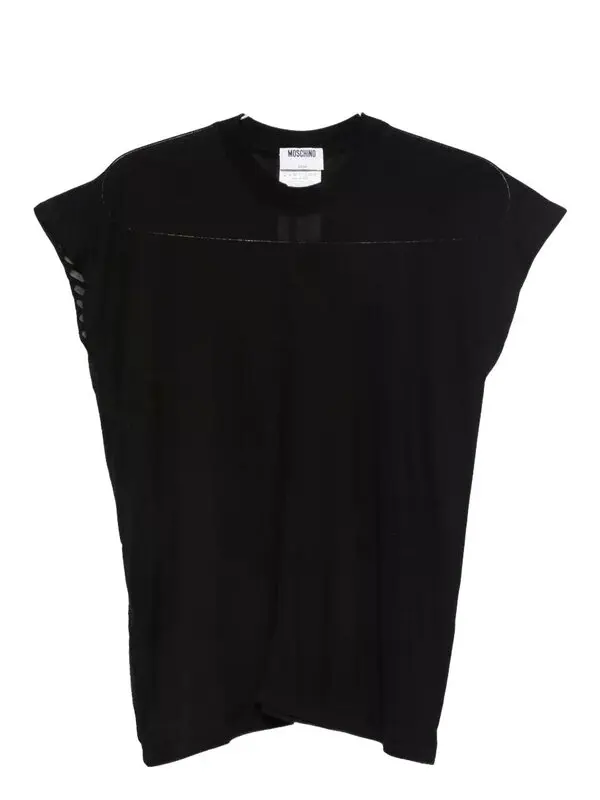 Moschino Logo Patch Cap Sleeve T-shirt - Black