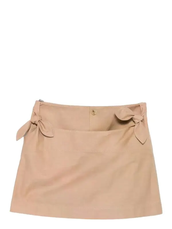 Moschino Bow-detail A-line Mini Skirt - Neutrals