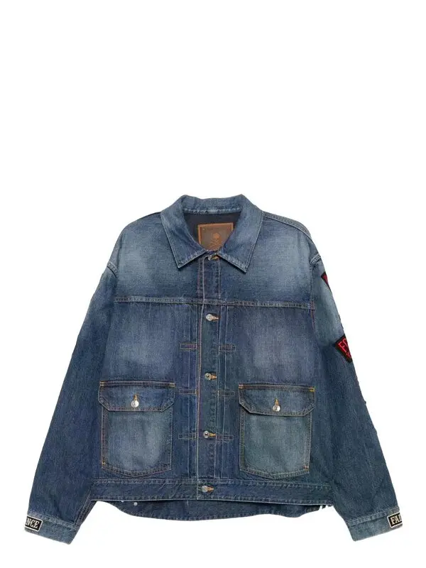 MASTERMIND WORLD Patch-detail Denim Jacket - Blue