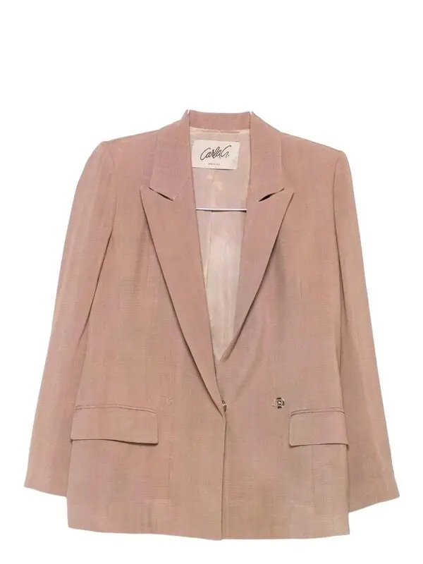 CARLA G. Peak Lapel Blazer - Brown