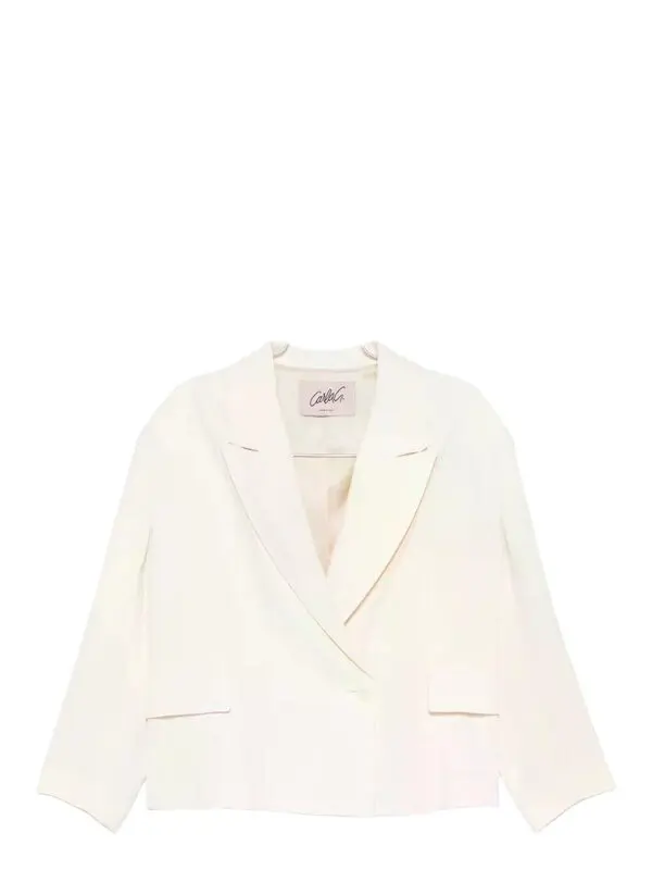 CARLA G. Double-breasted Peak-lapel Jacket - Neutrals