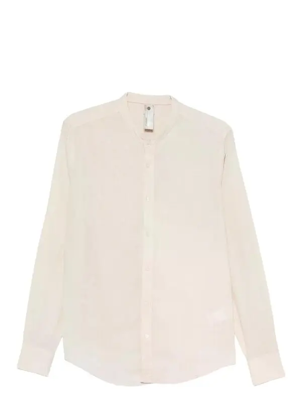 Imperial Mandarin-collar Long-sleeve Shirt - Neutrals