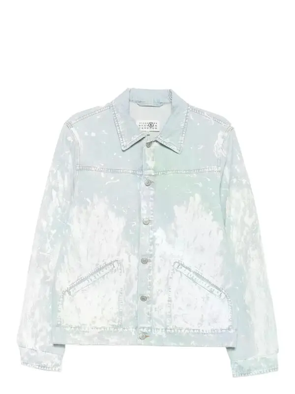 MAISON MARGIELA Paint-splatter Denim Jacket - Blue