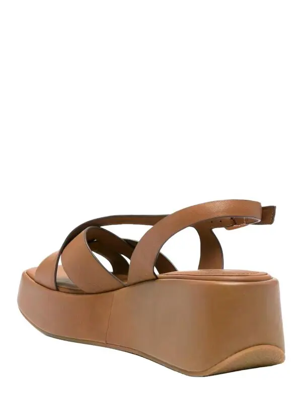 BRUNO PREMI Crossover-strap Platform Sandals - Brown