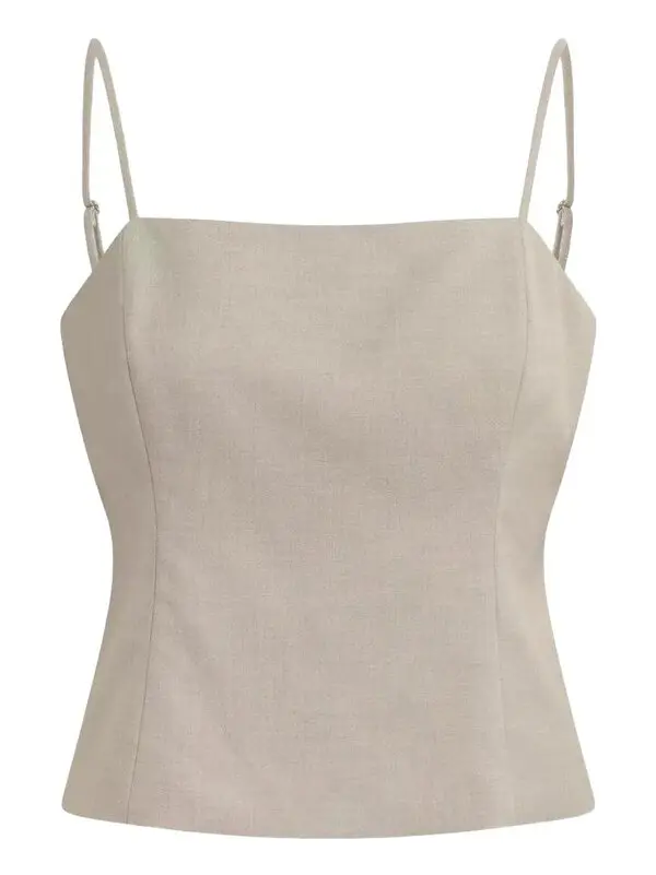 FAVORITE DAUGHTER The I'm Back Button-back Top - Neutrals