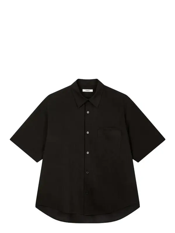 STUDIO TOMBOY Short-sleeved Chest-pocket Shirt - Black
