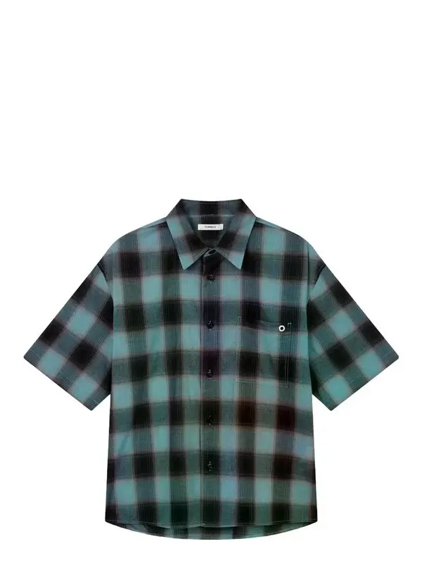 STUDIO TOMBOY Checkered Short-sleeve Shirt - Blue