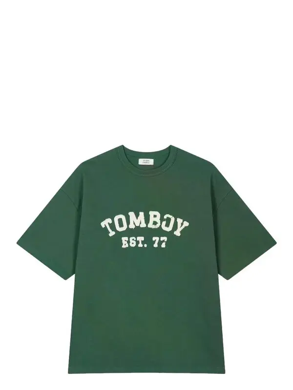 STUDIO TOMBOY Embroidered Logo-print T-shirt - Green