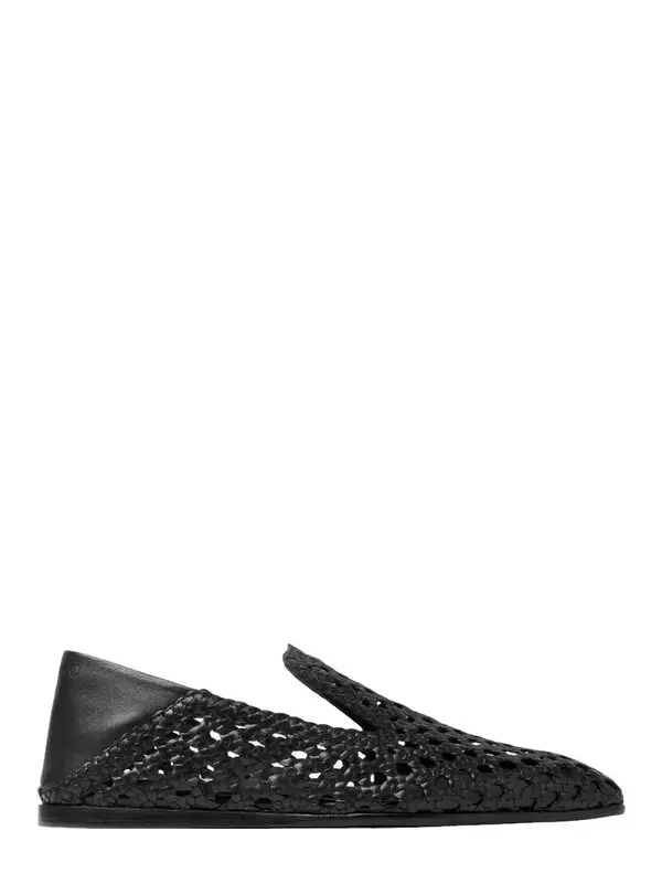 JIMMY CHOO Eliot Woven Loafers - Black