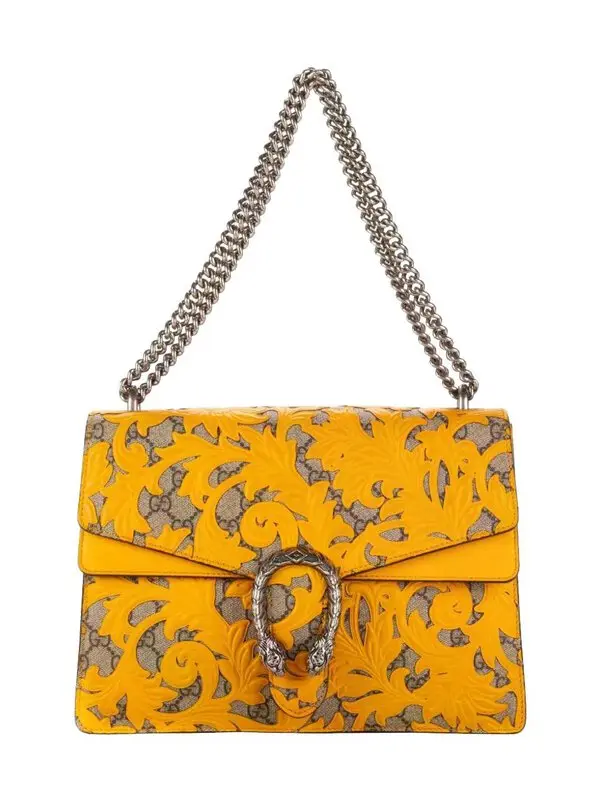 Gucci Dionysus Arabesque Gg Supreme Shoulder Bag - Yellow