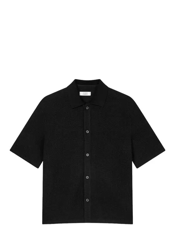 STUDIO TOMBOY Textured Short-sleeve Shirt - Black