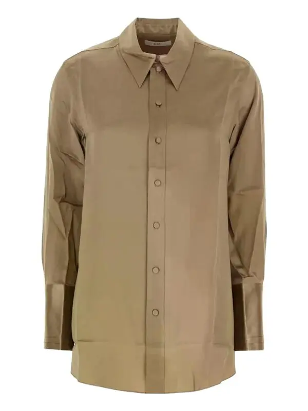 Co Name Button-fastening Shirt - Brown