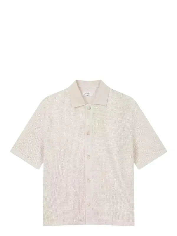 STUDIO TOMBOY Textured Short-sleeve Shirt - Neutrals