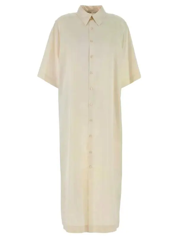 Carven Satin Midi Shirt Dress - Neutrals