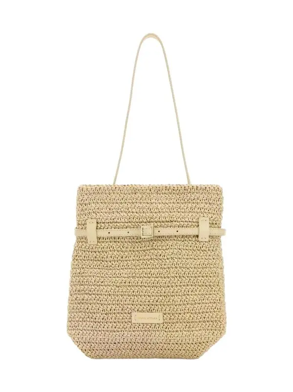 Manu Atelier Raffia Tote Bag - Neutrals