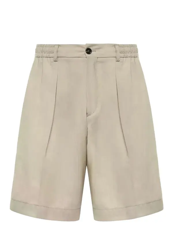 BE ABLE Wool-blend Pleated Shorts - Neutrals