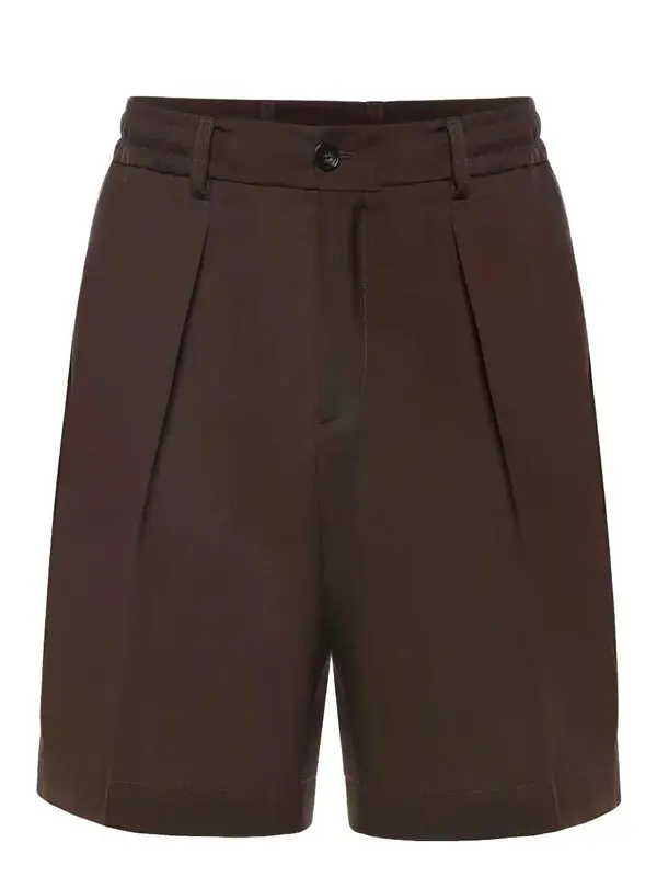 BE ABLE Wool-blend Pleated Shorts - Brown
