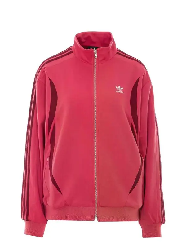 Adidas Zip-up Sweatshirt With Embroidered Logo - Pink