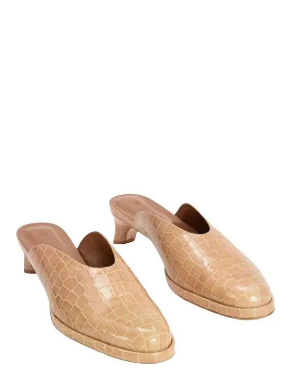 By Far Babylady Crocodile-effect Mules - Neutrals