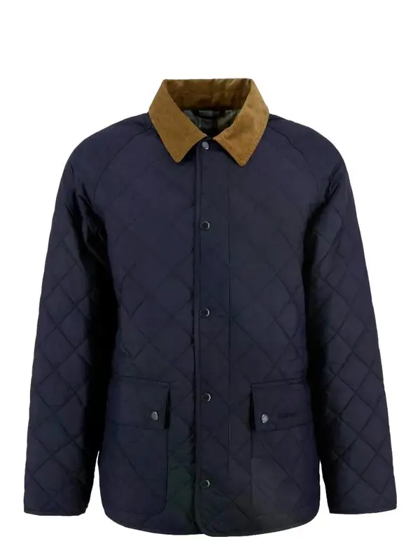 Barbour City Bedale Quilted Jacket With Corduroy Collar - Blue