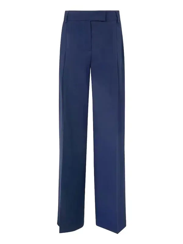 DRHOPE Pleated Straight-leg Trousers - Blue